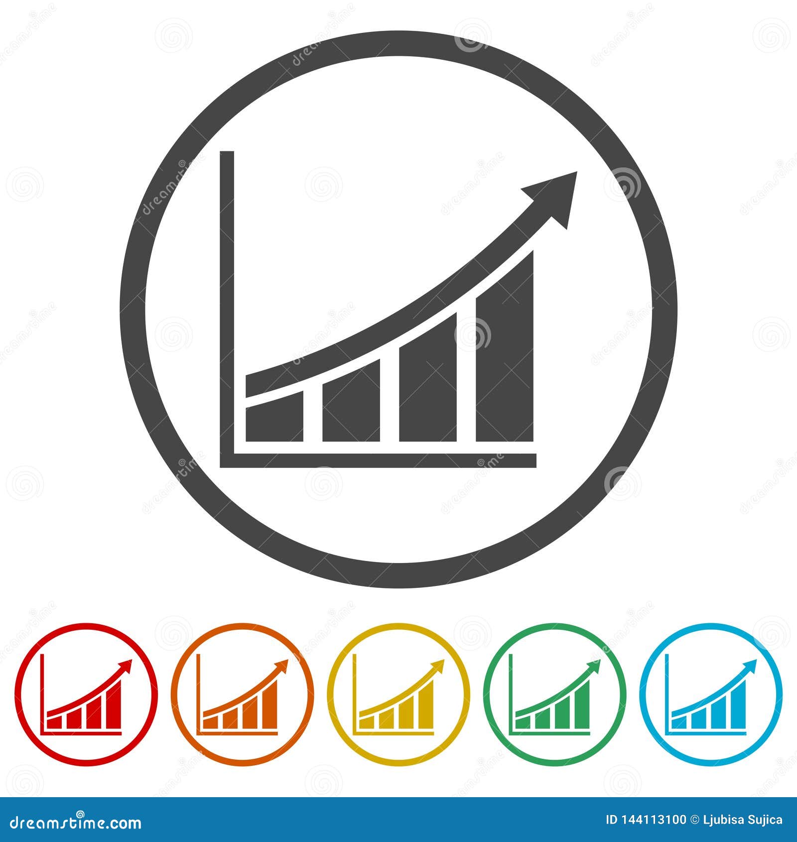 Growth chart - vector icon stock vector. Illustration of chart - 144113100