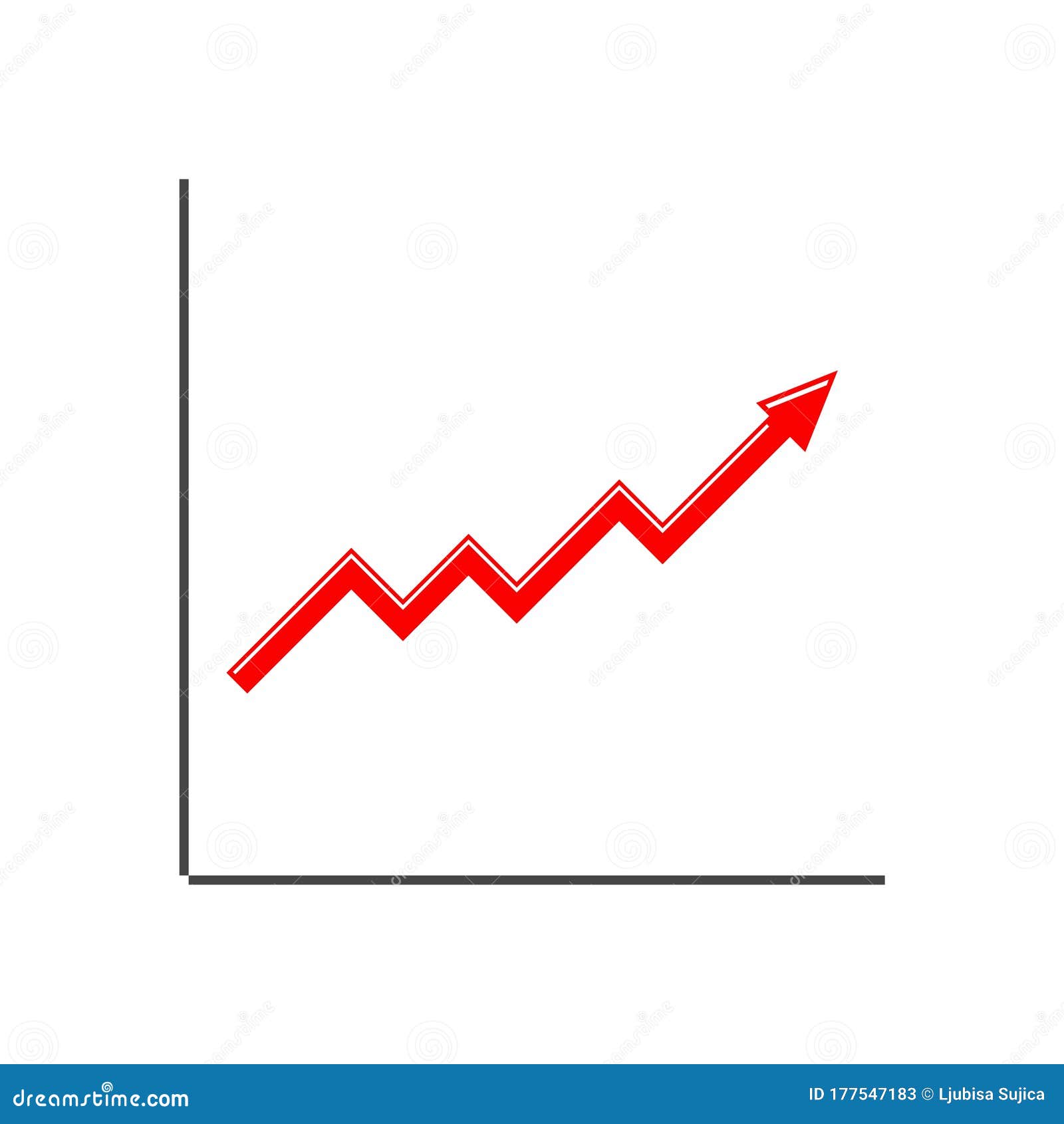 Growth Chart Vector Icon, Graph Icon, Red Graph Sign Stock Vector ...