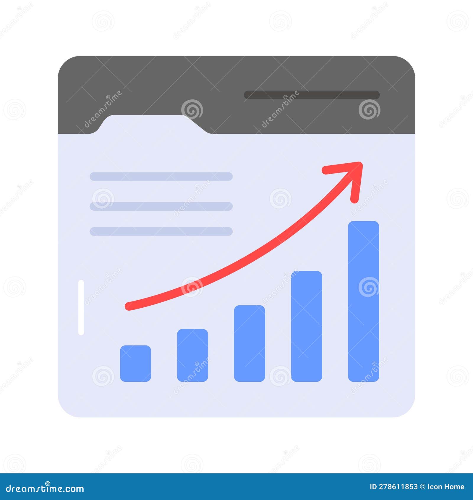Growth Chart on Web Page Showing Vector Design of Web Analytics in ...