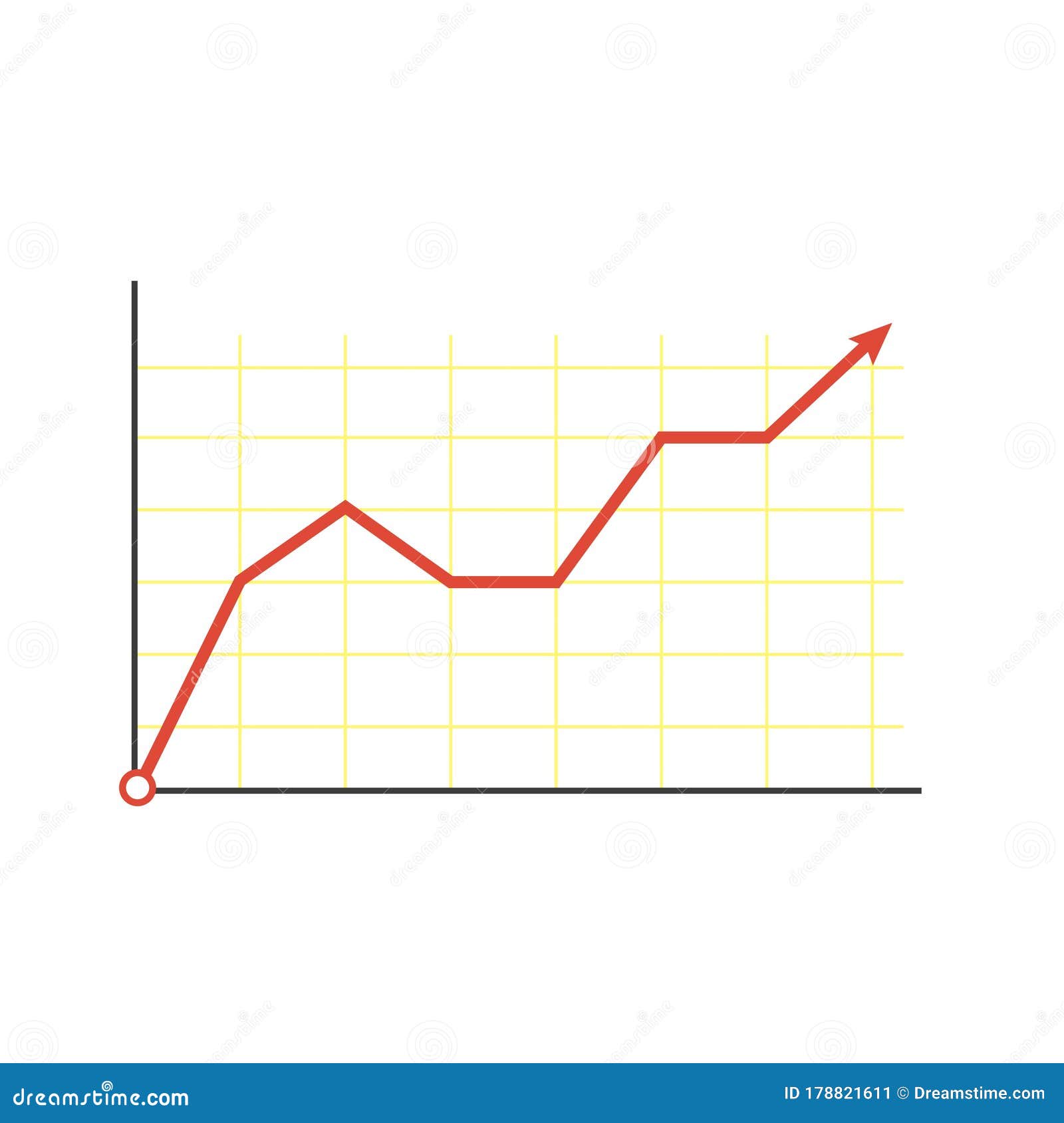 Growth Chart on White Background. Vector Illustration in Trendy Flat ...