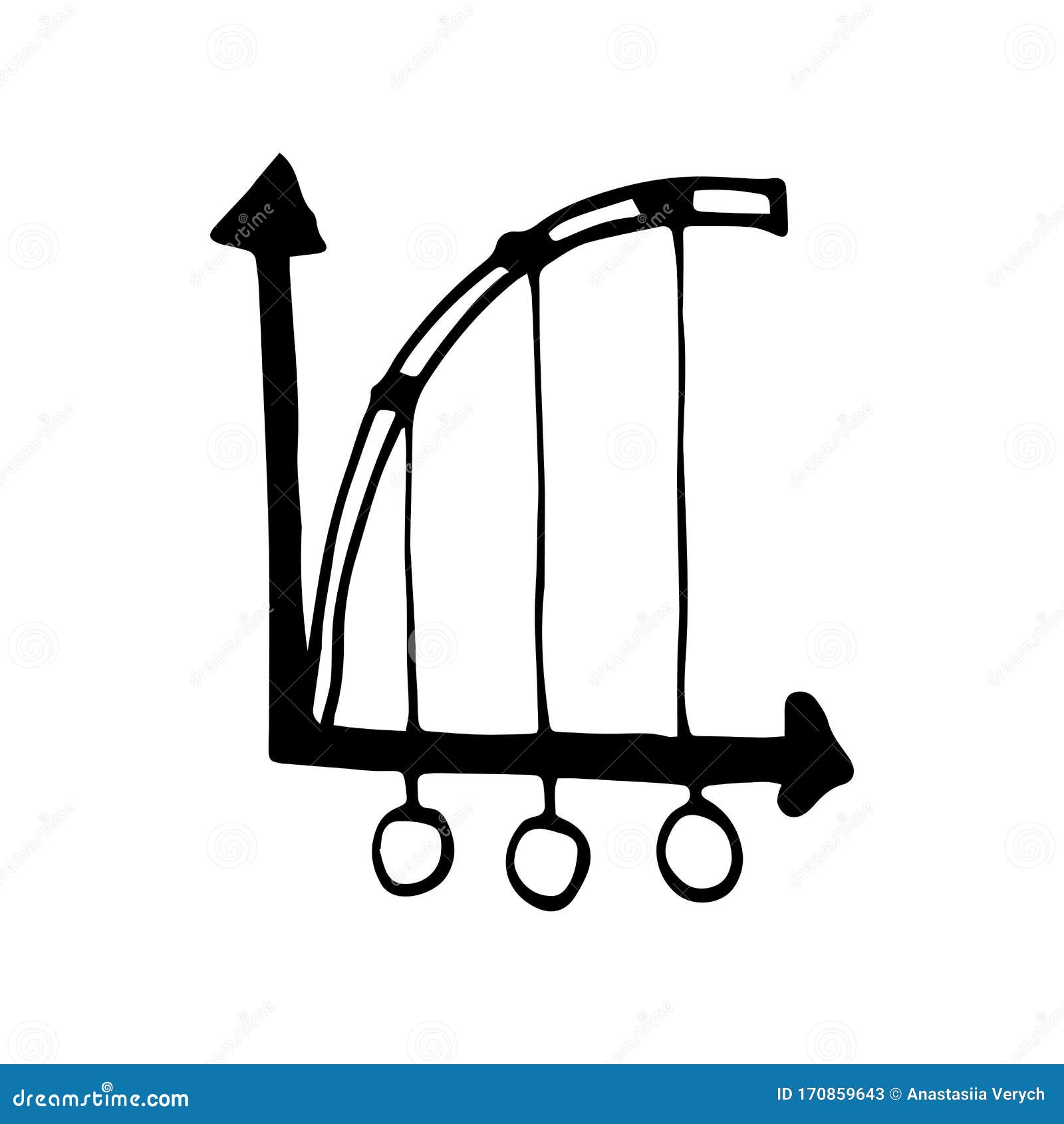 Growth Chart of Your Business. Vector Outline Illustration. Scheme for ...