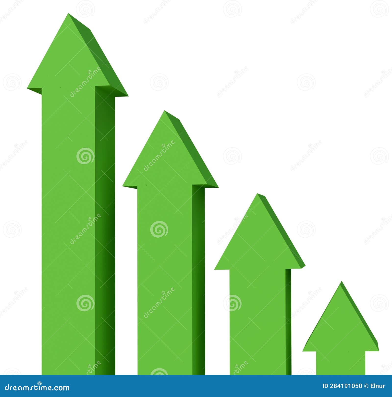 Growth Charts with Arrows - 3d Rendering Stock Illustration ...