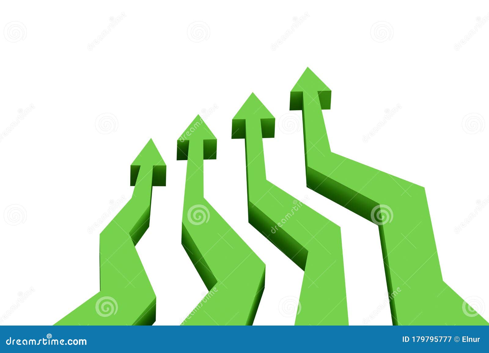Growth Charts with Arrows - 3d Rendering Stock Illustration ...