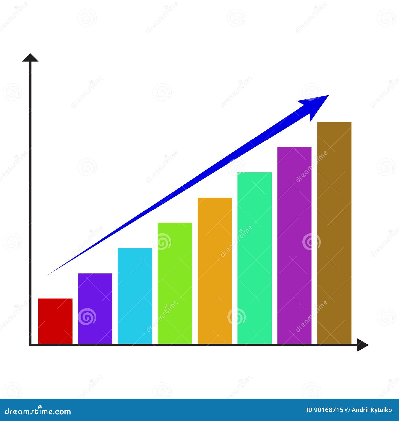 Growth color chart graphic stock vector. Illustration of development ...