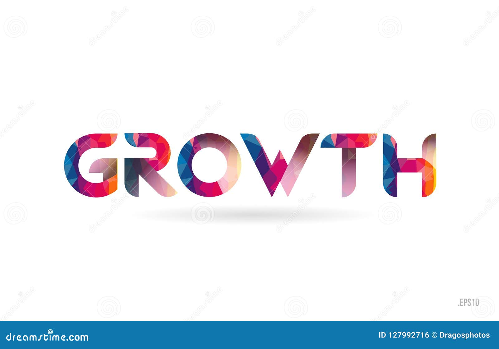 Growth Colored Rainbow Word Text Suitable for Logo Design Stock Vector ...