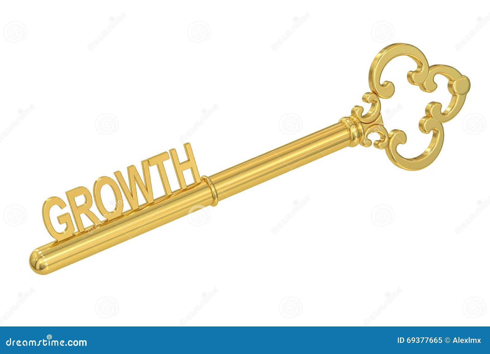 Growth Concept with Golden Key Stock Illustration - Illustration of ...