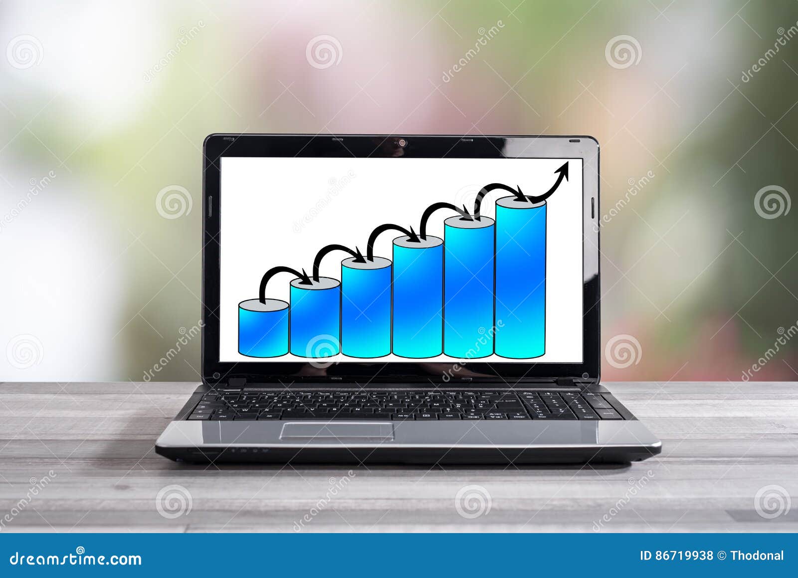 Growth Concept on a Laptop Screen Stock Photo - Image of development ...