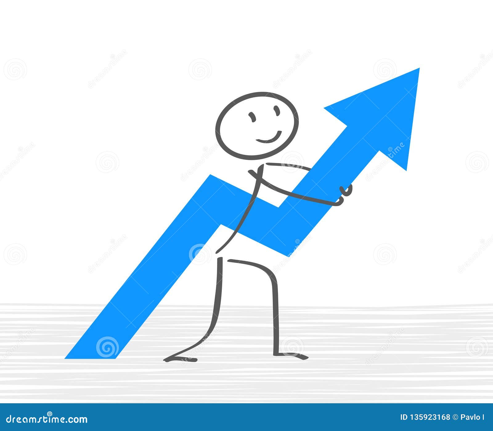 Growth Concept: Man Pull Up an Arrow - Vector Stock Vector ...