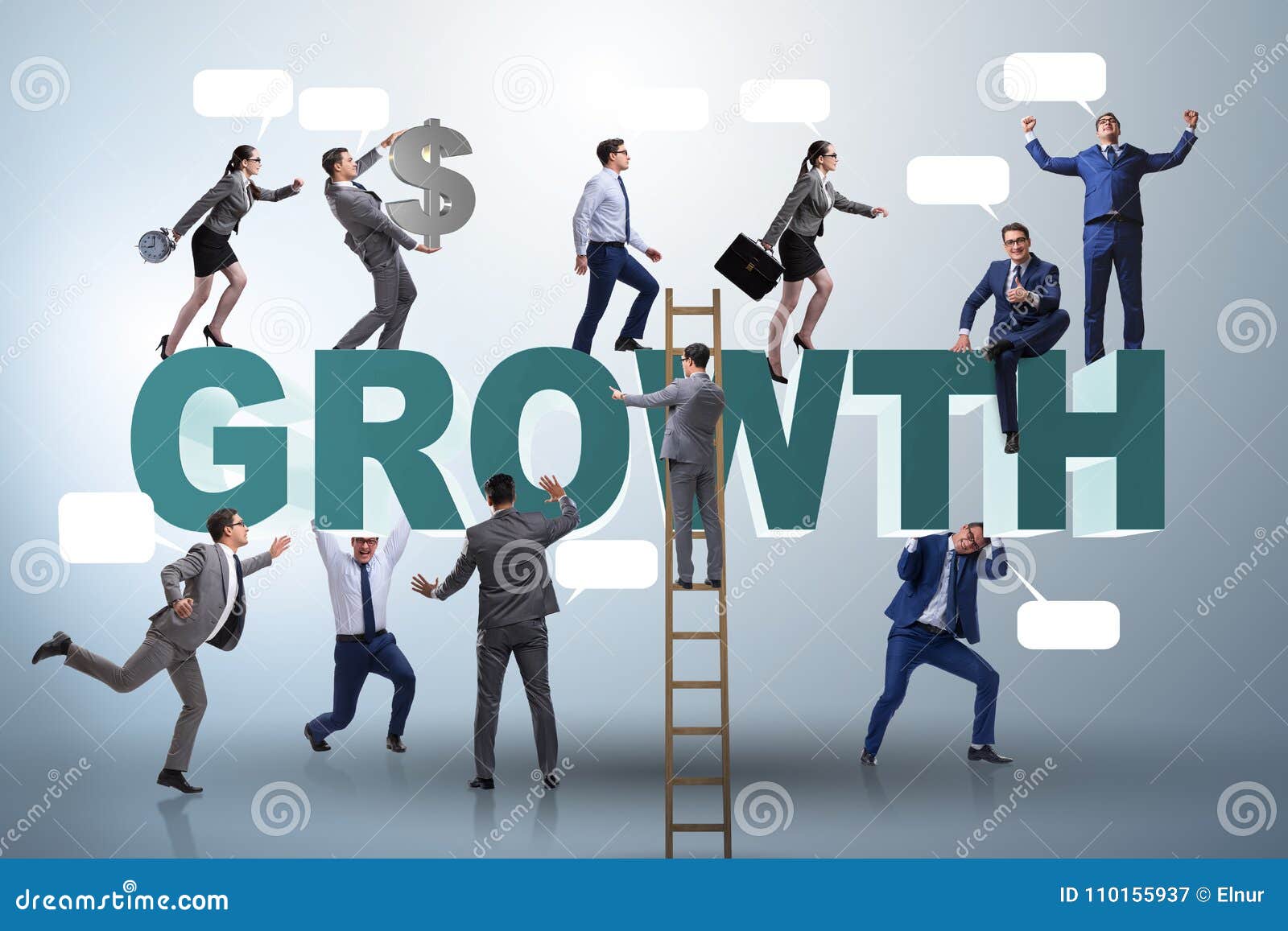 The Growth Concept with Many Businessmen Stock Image - Image of ...