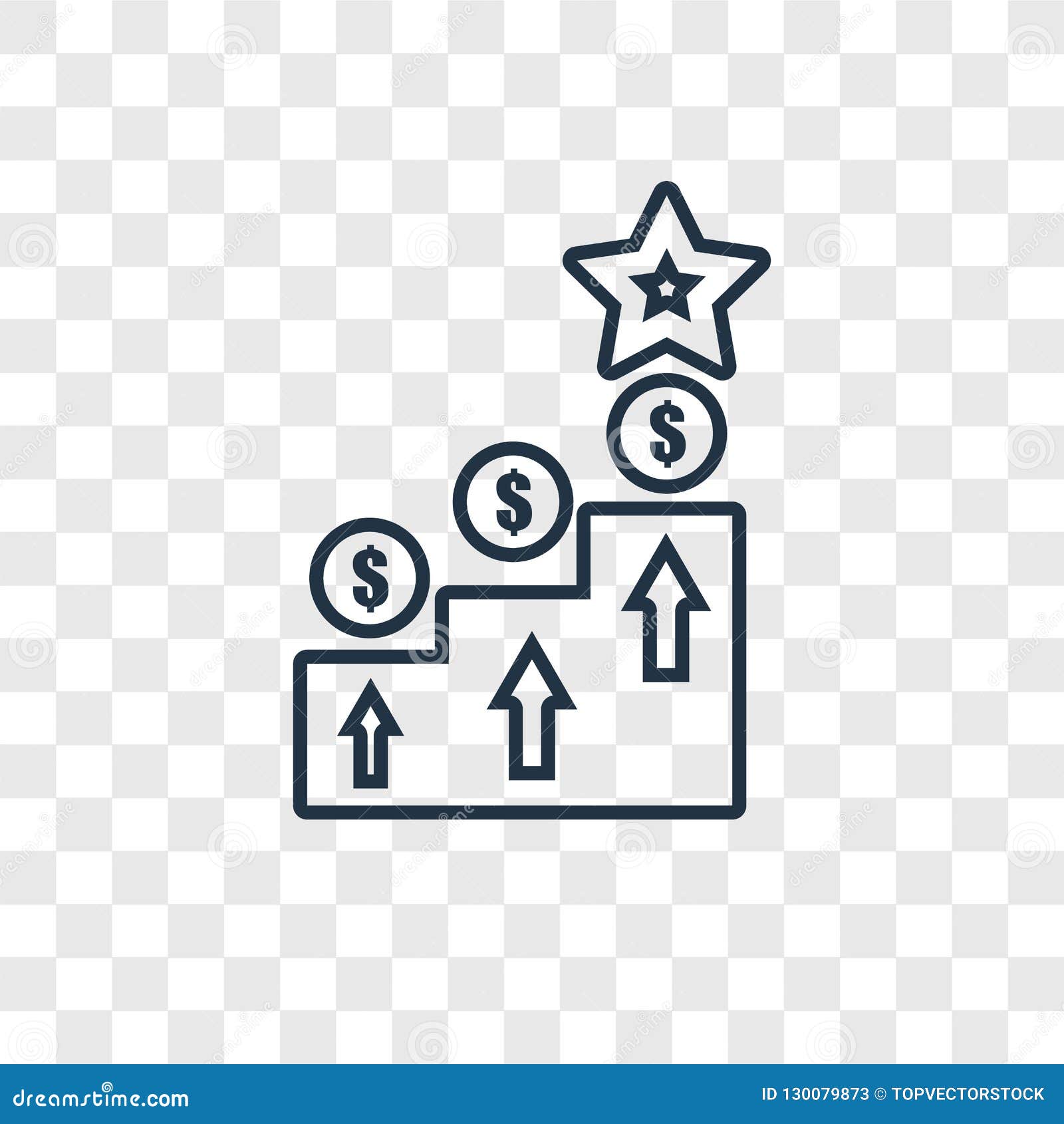 Growth Concept Vector Linear Icon Isolated on Transparent Background ...