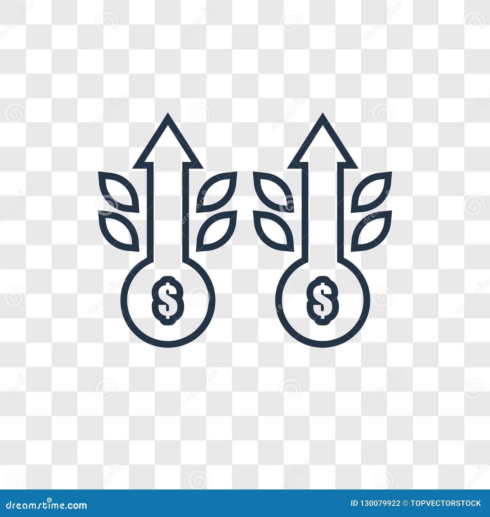 Growth Concept Vector Linear Icon Isolated on Transparent Background ...