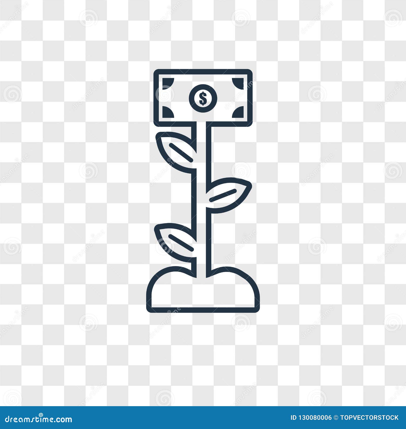 Growth Concept Vector Linear Icon Isolated on Transparent Background ...