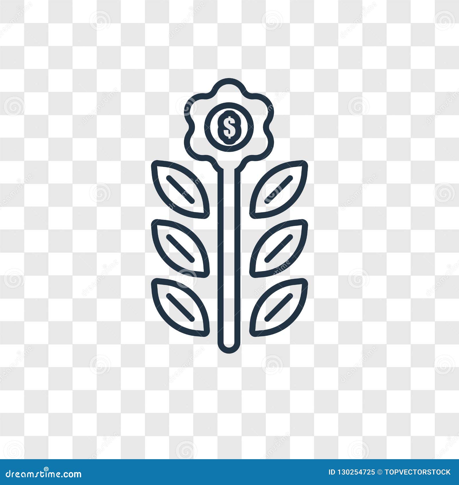 Growth Concept Vector Linear Icon Isolated on Transparent Background ...