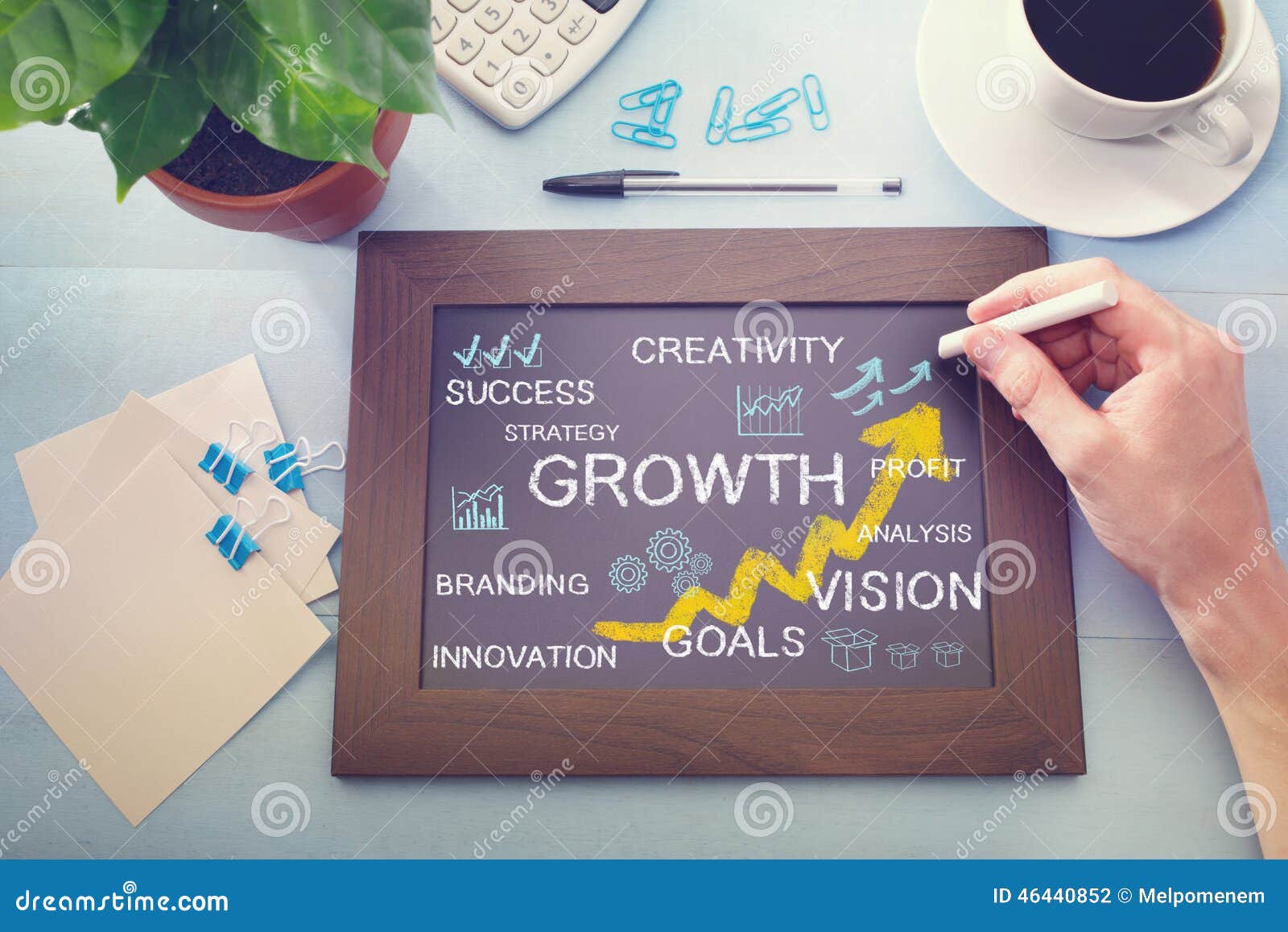 Growth Concepts Drawn on a Chalkboard Stock Photo - Image of chart ...