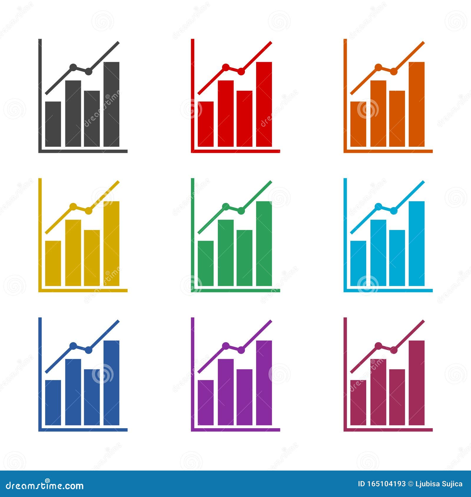 Growth Creative Symbol Concept Color Set Isolated on White Stock Vector ...