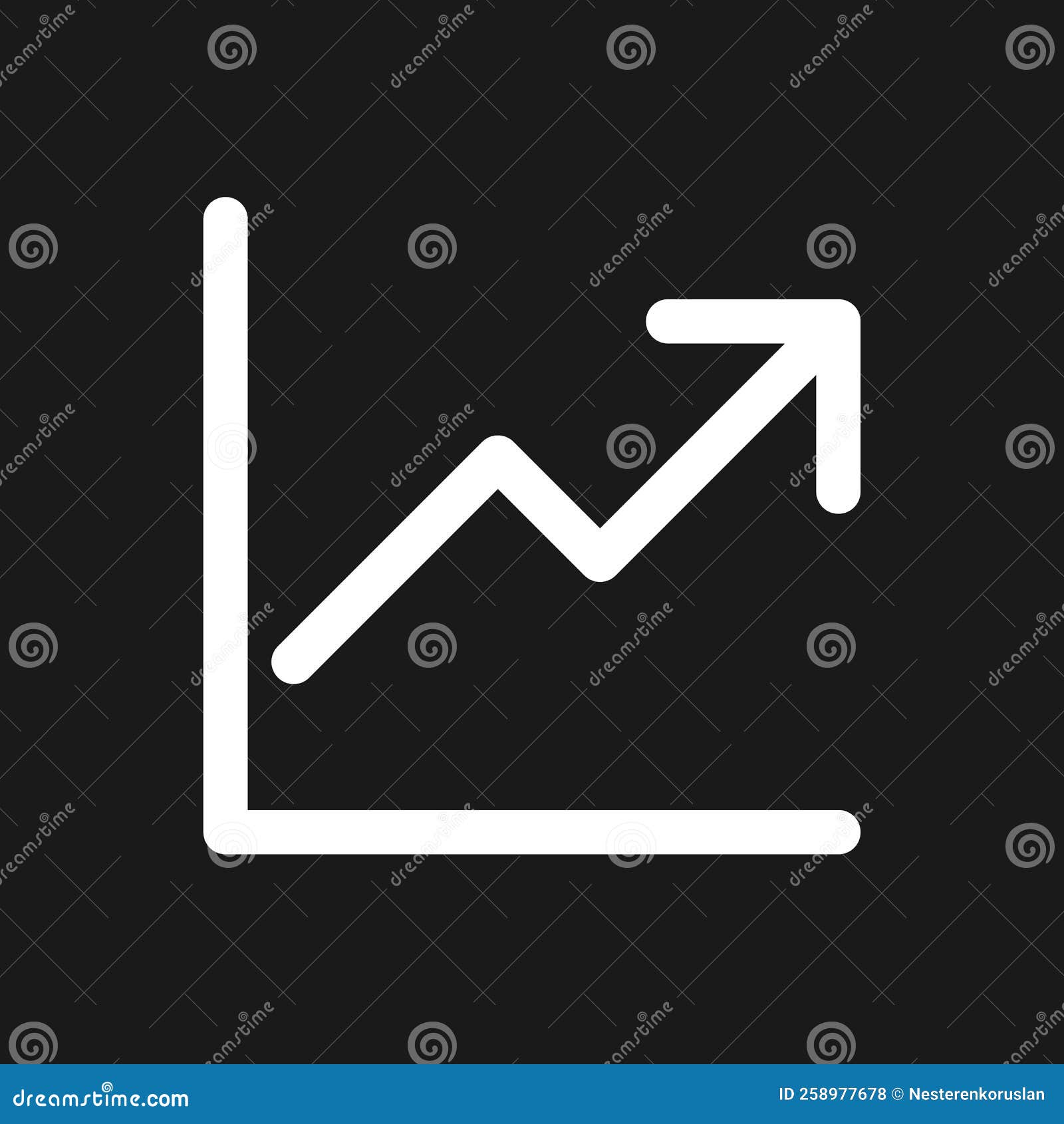Growth Dark Mode Glyph Ui Icon Stock Vector - Illustration of success ...