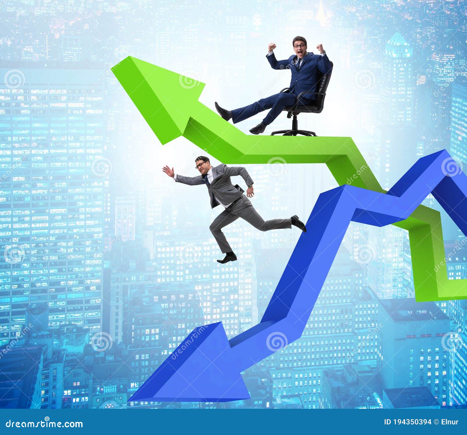 Growth and Decline Concept with Businessmen Stock Photo - Image of data ...