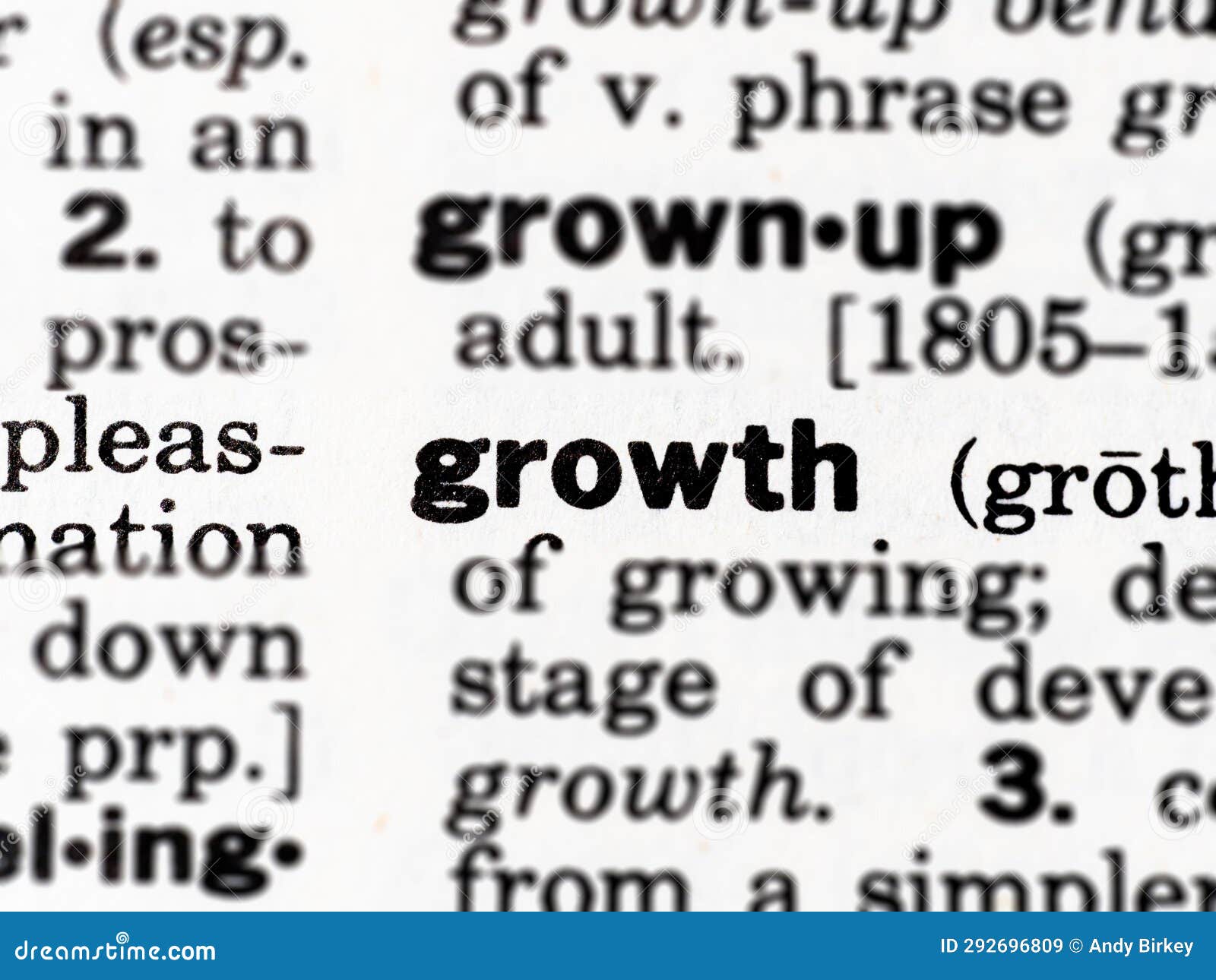 Closeup of the Word Growth from the Dictionary Stock Image - Image of closeup, dictionary: 292696809