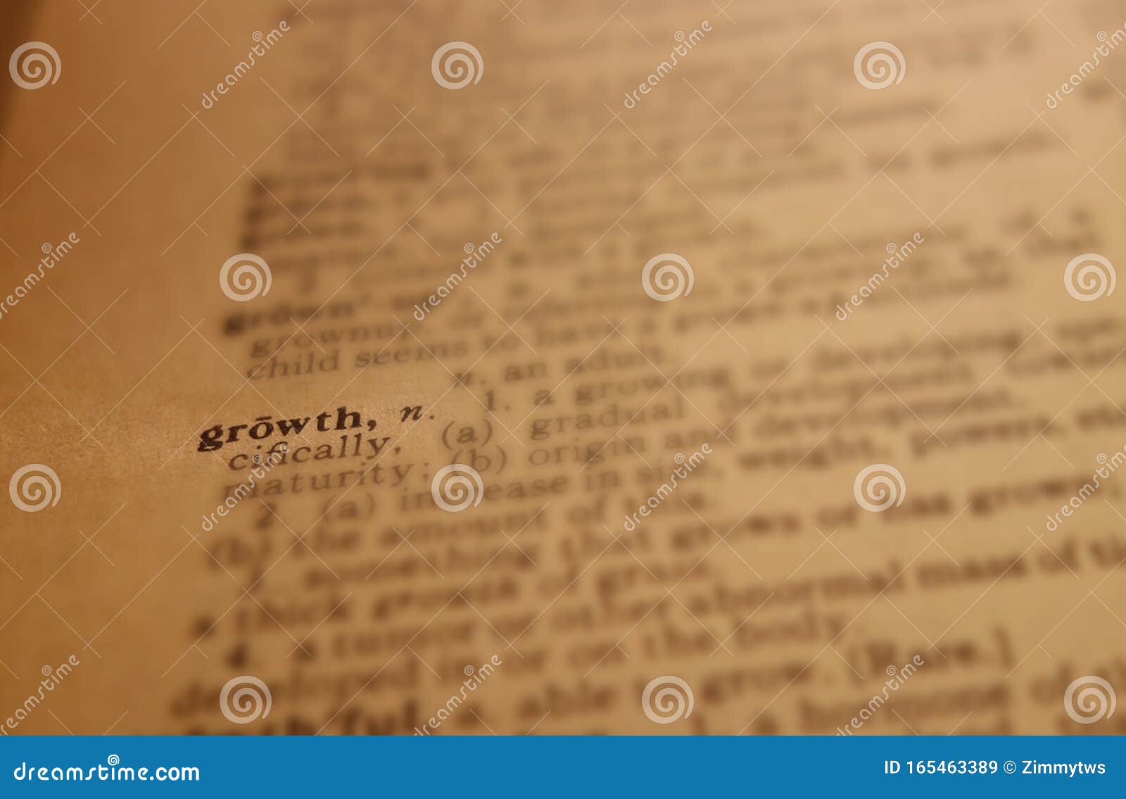 Growth Dictionary Definition Stock Image - Image of written, grow ...