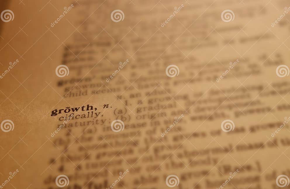 Growth Dictionary Definition Stock Image - Image of written, grow ...