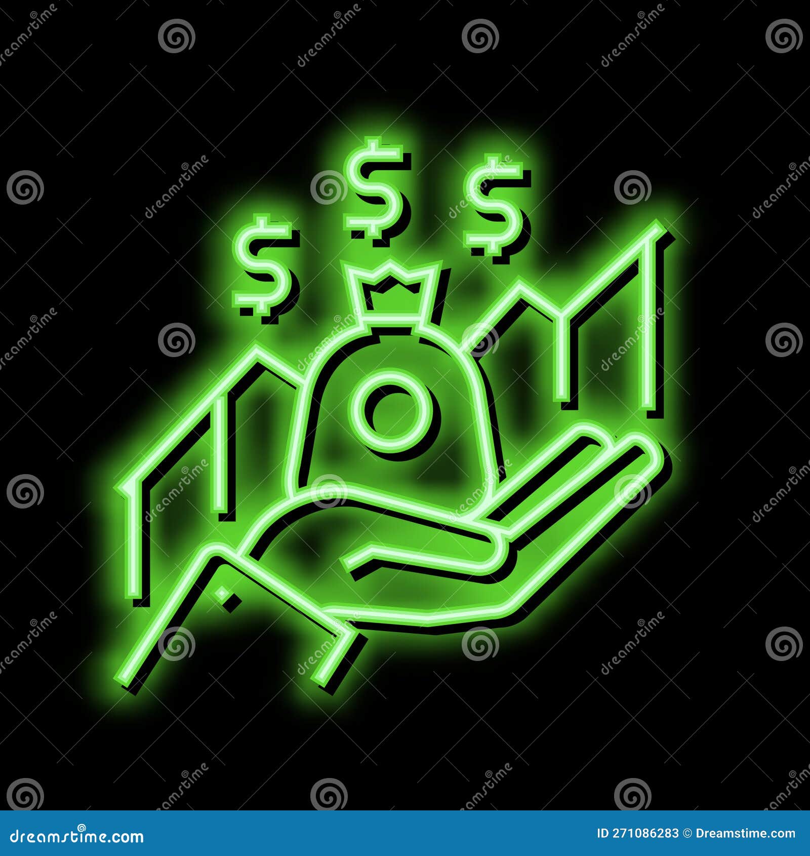 Growth Dividends Precent Neon Glow Icon Illustration Stock Vector ...