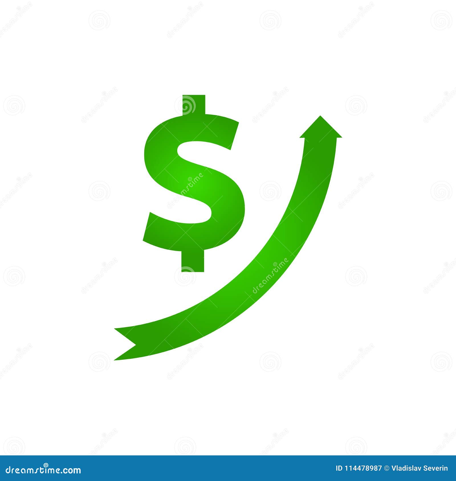 Growth Dollar icon stock illustration. Illustration of data - 114478987