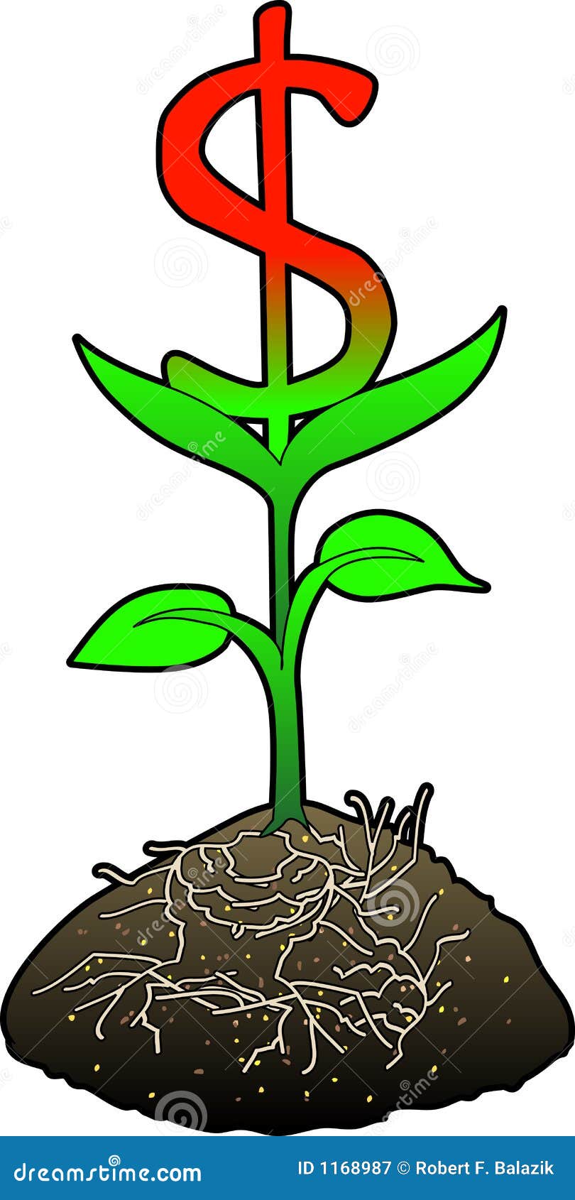 Growth_dollar_symbol stock vector. Illustration of currency - 1168987