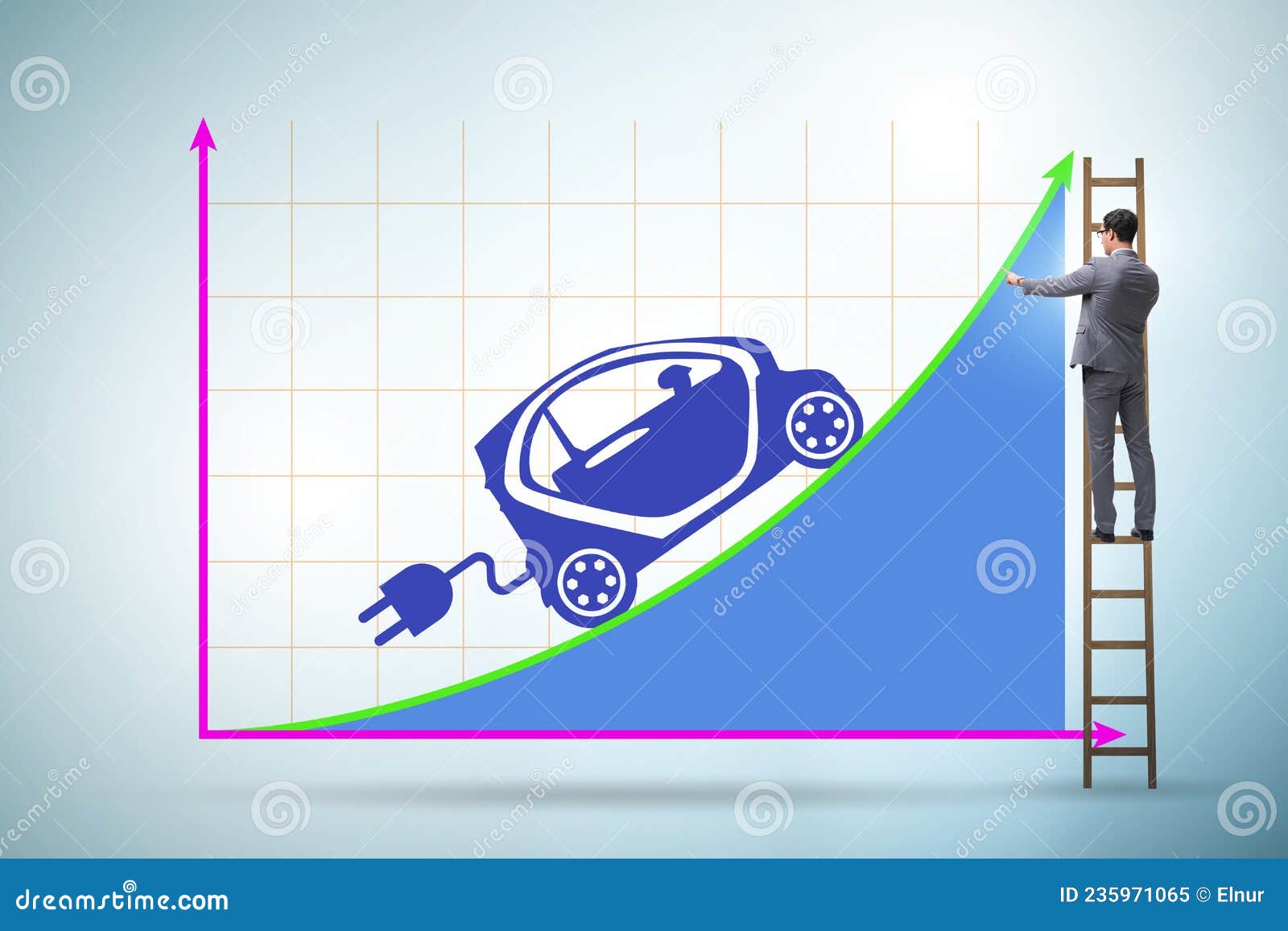 Growth of Electric Car Usage Concept Stock Image - Image of hybrid ...