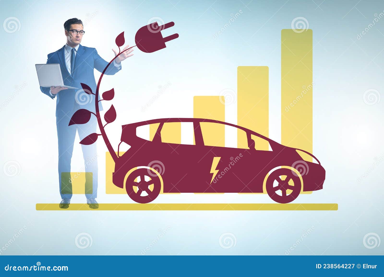 Growth of Electric Car Usage Concept Stock Image - Image of fuel ...