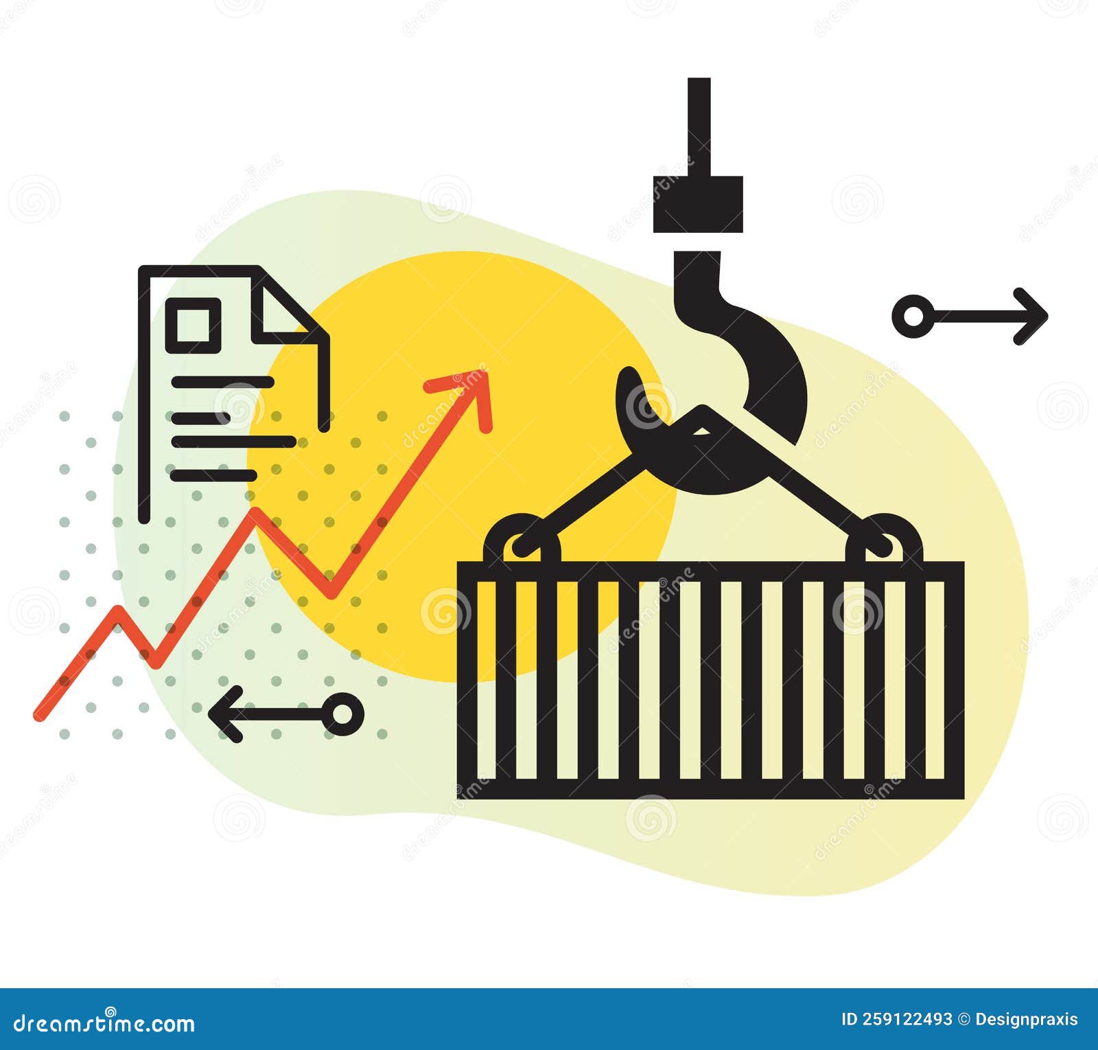 Growth in Export - Icon stock illustration. Illustration of vector ...