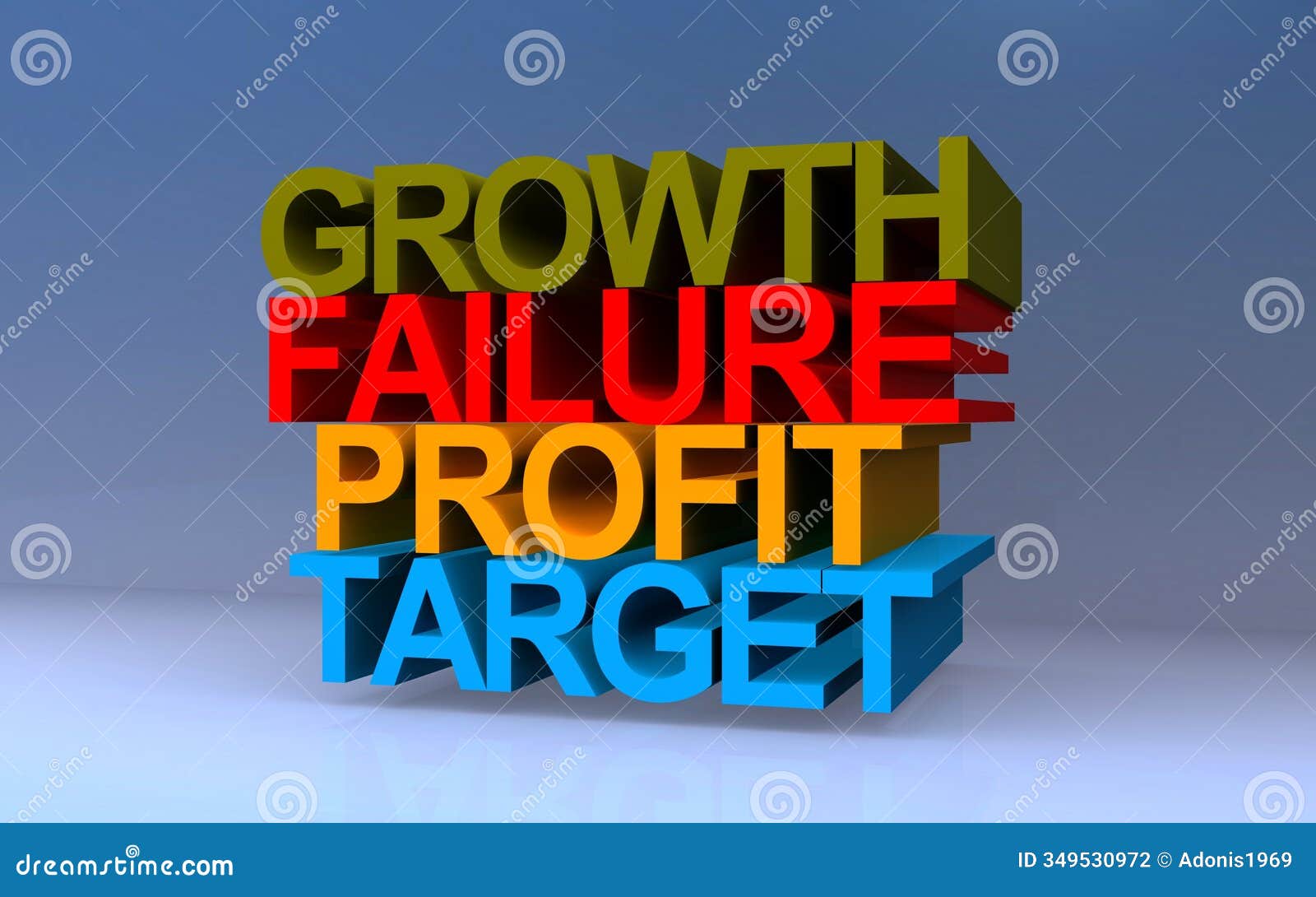 Growth Failure Profit Target on Blue Stock Photo - Image of management ...