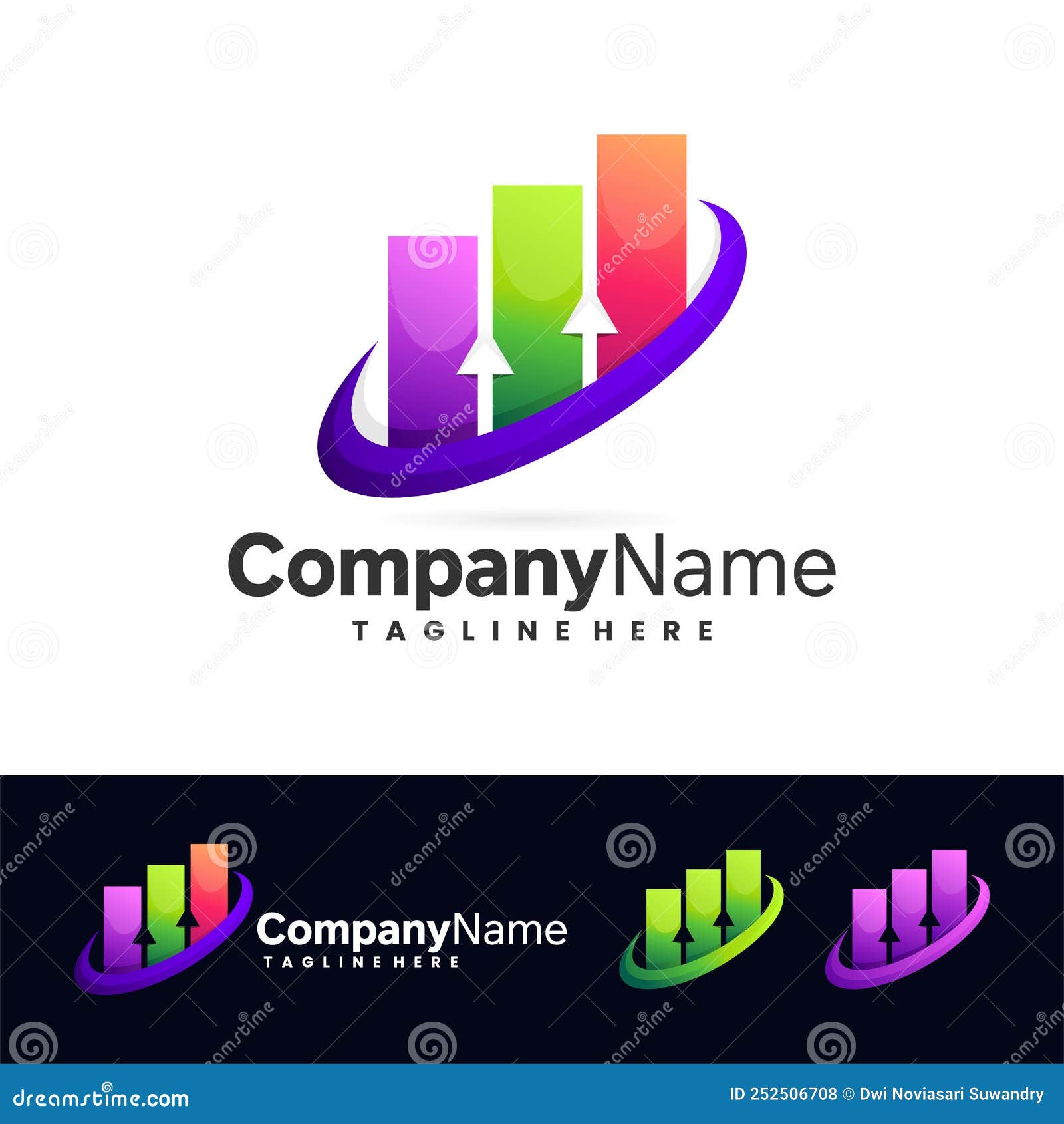 Growth Finance Logo with Chart Bar and Arrow Sign Stock Vector ...