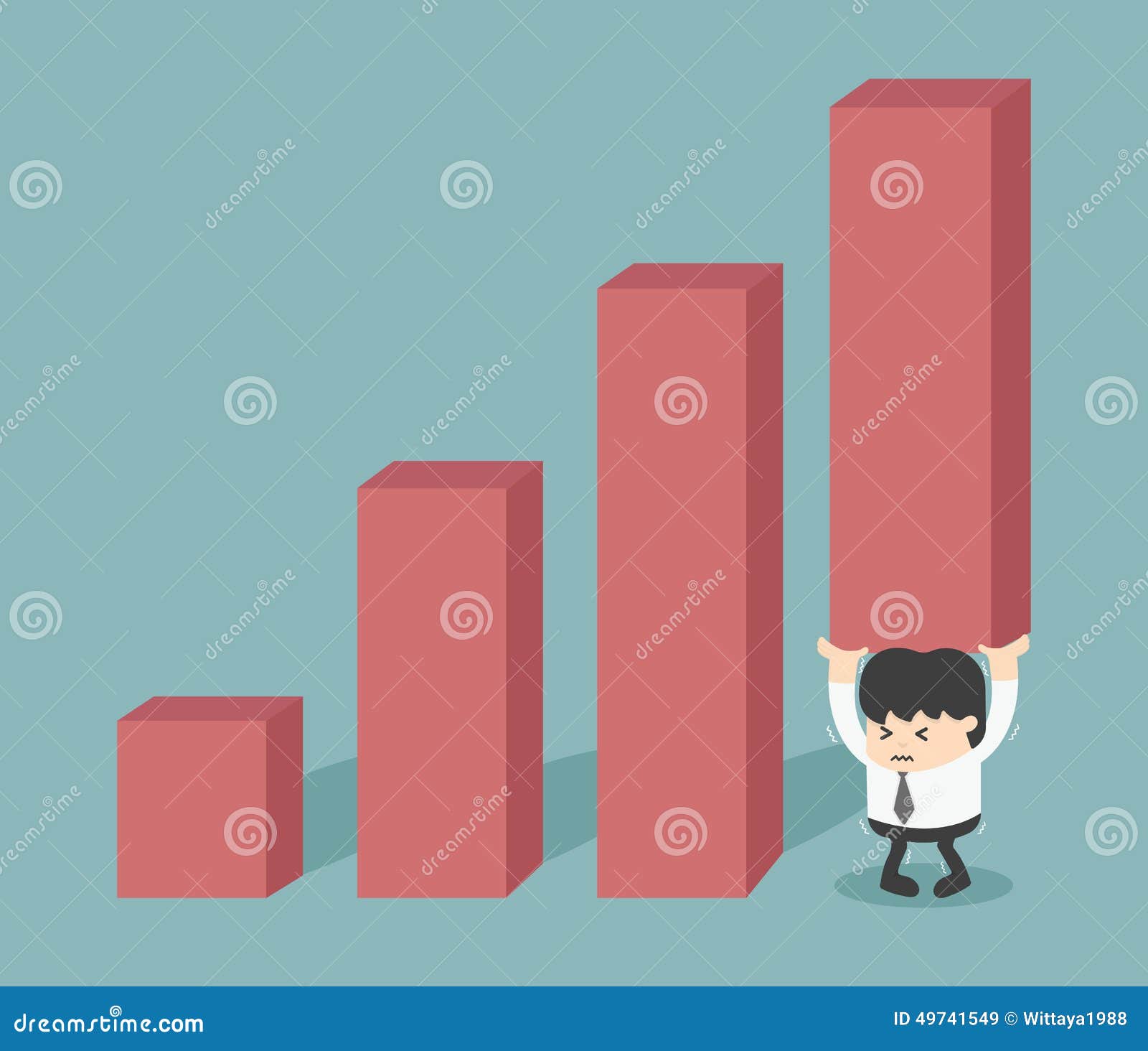 Growth of the Financial Burden Stock Vector - Illustration of ...
