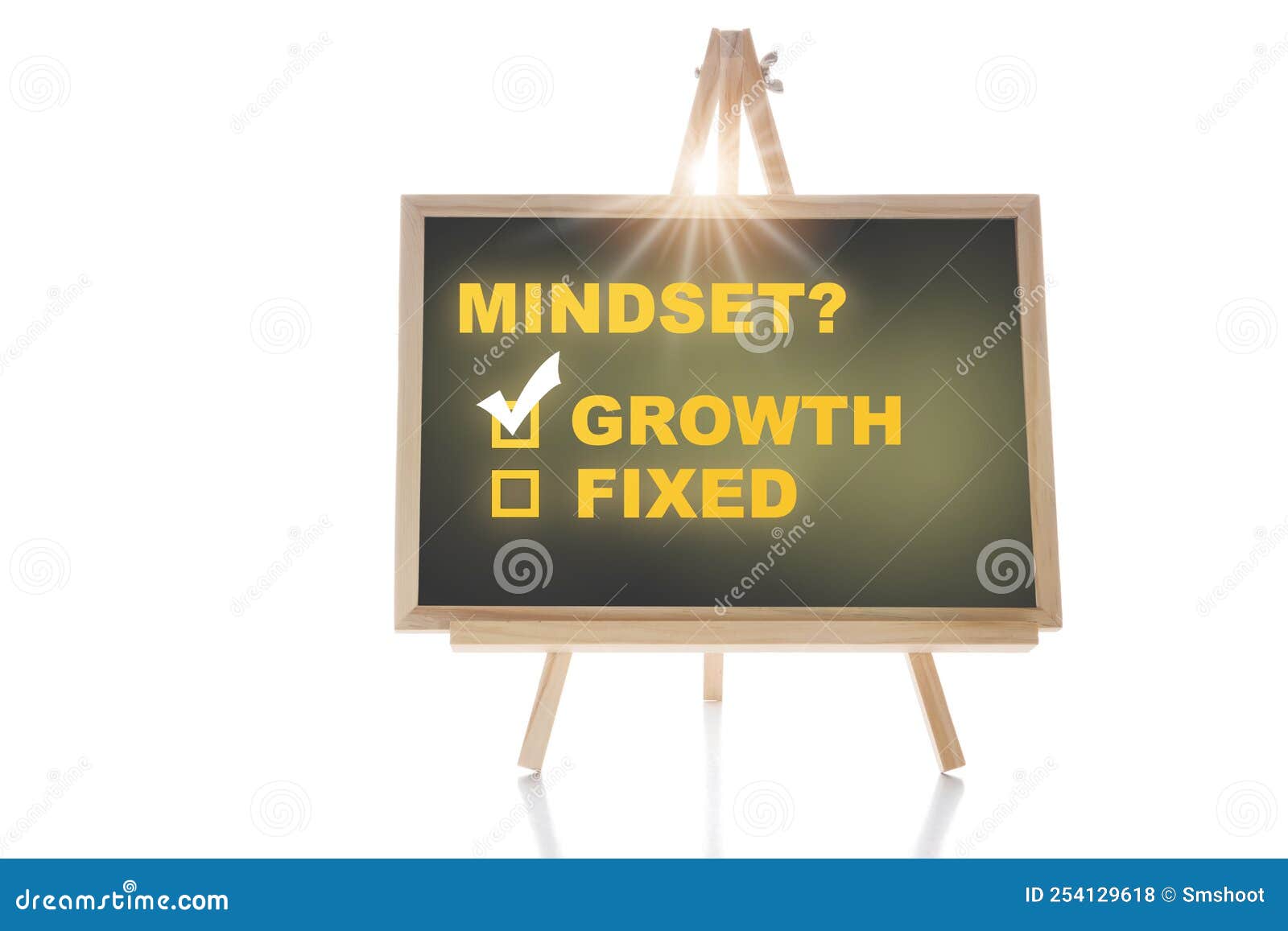 Growth or Fixed Mindset Decision with Check Mark on Check Box on ...