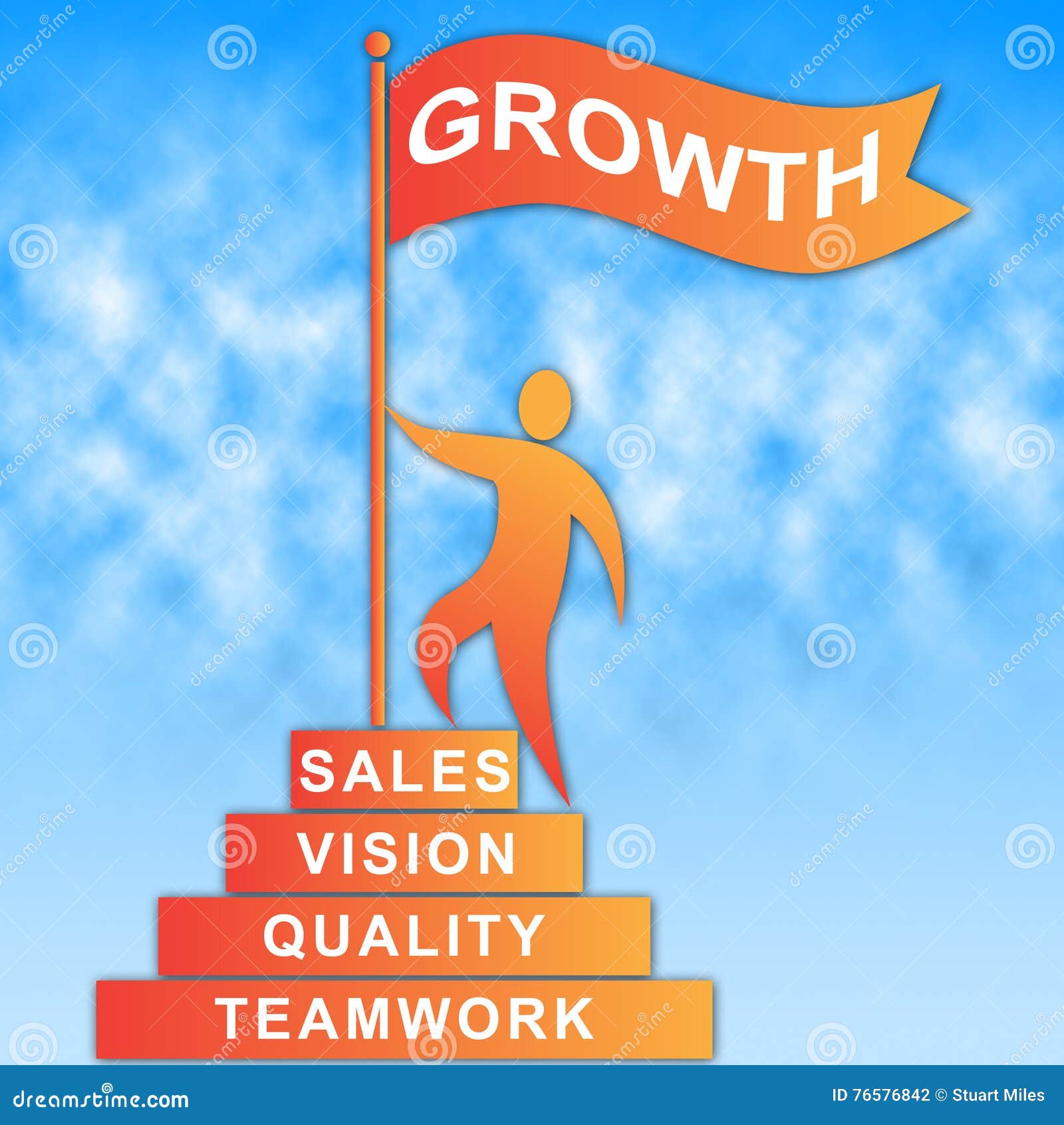 Growth Flag Shows Rising Growing and Development Stock Illustration ...