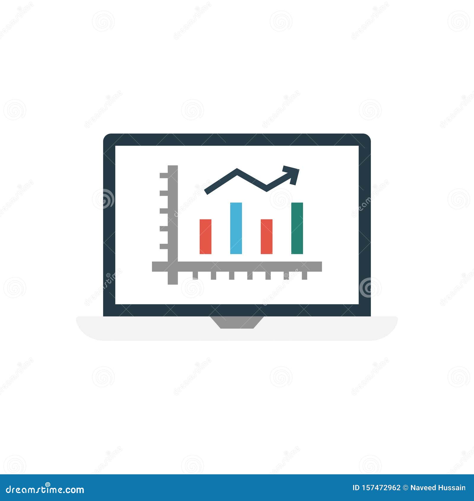 Growth flat vector icon stock vector. Illustration of simple - 157472962