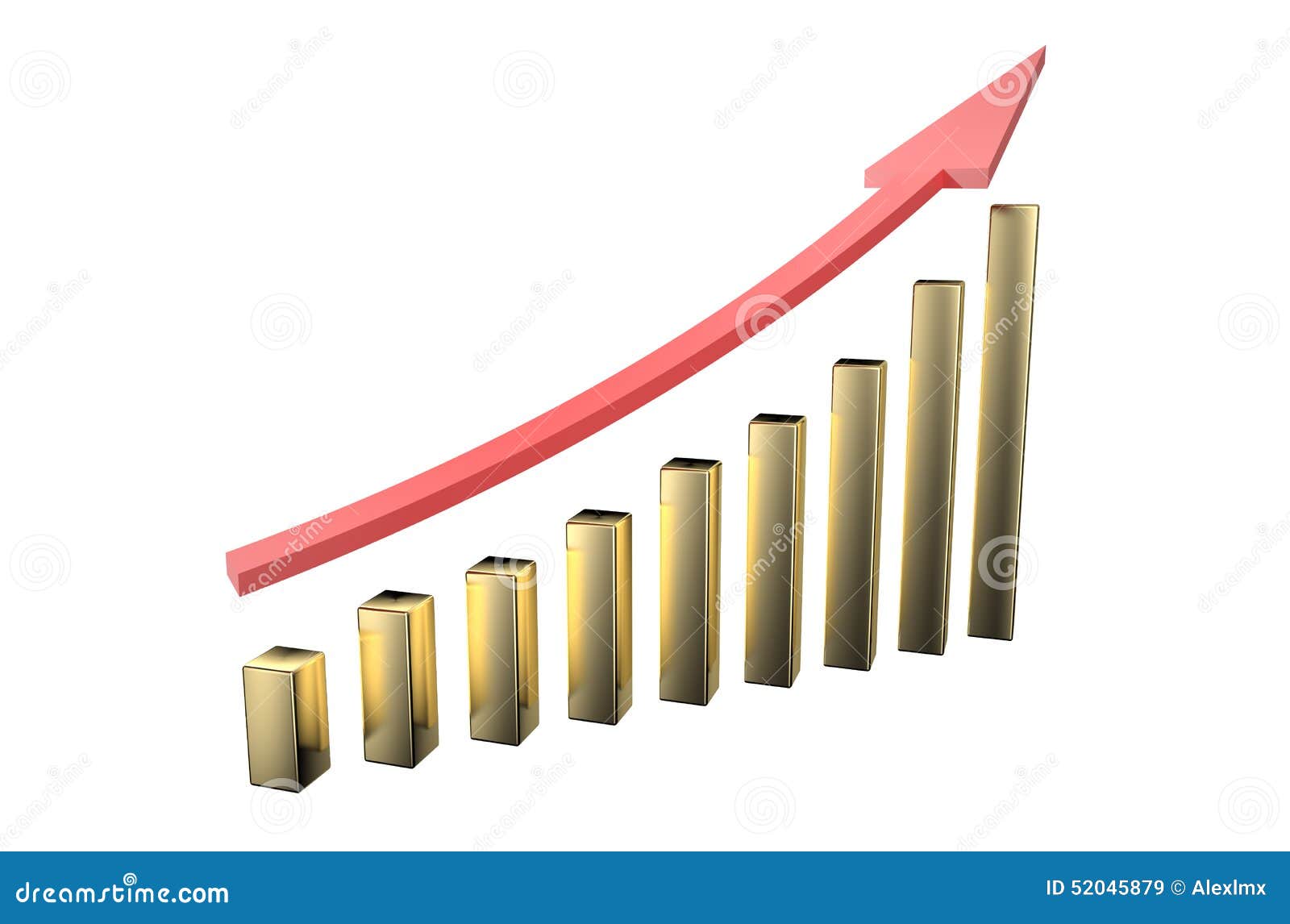 Growth golden chart stock illustration. Illustration of document - 52045879