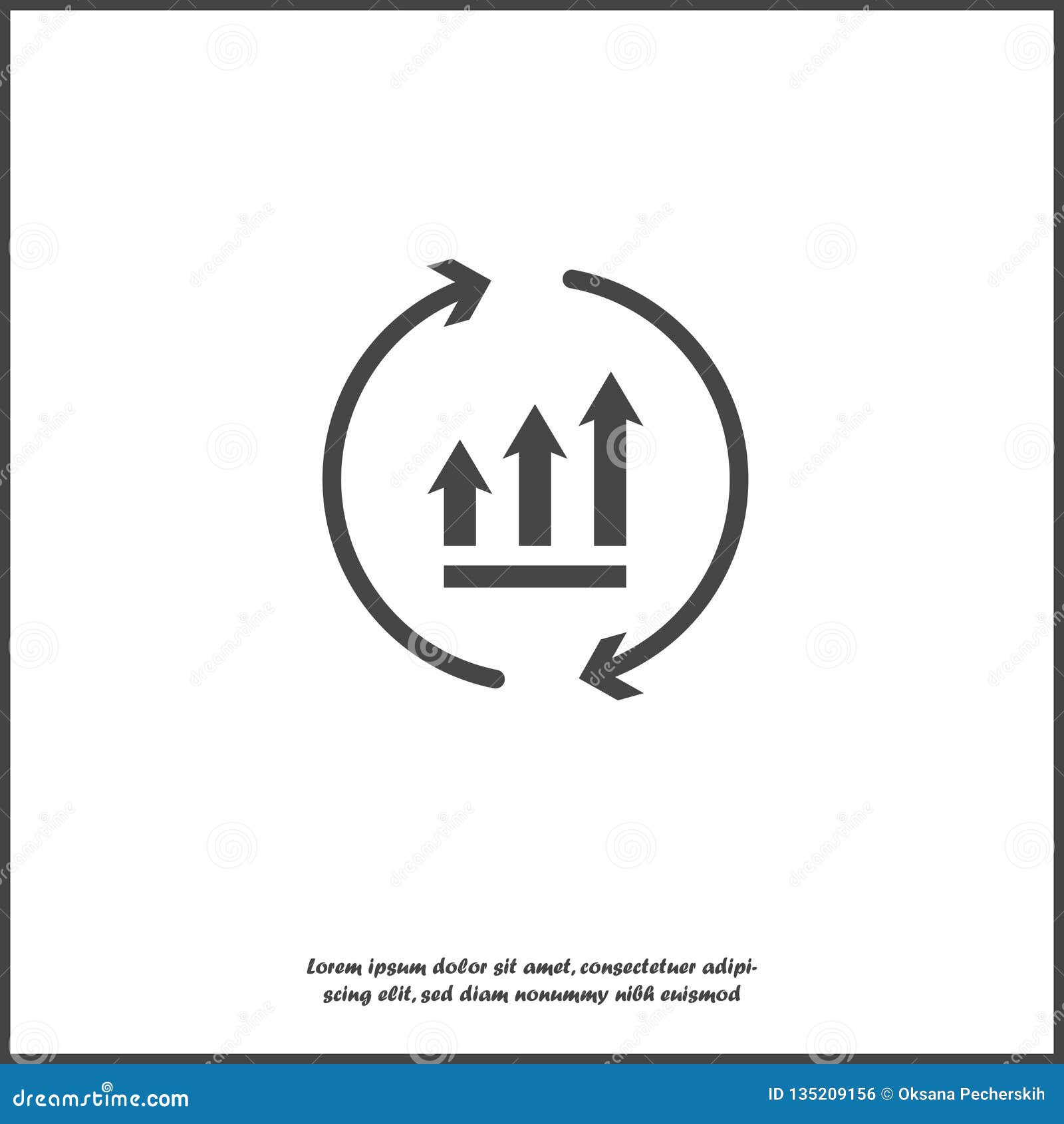 Growth Graph with Arrows in a Circle. Vector Business Icon Schedule on ...
