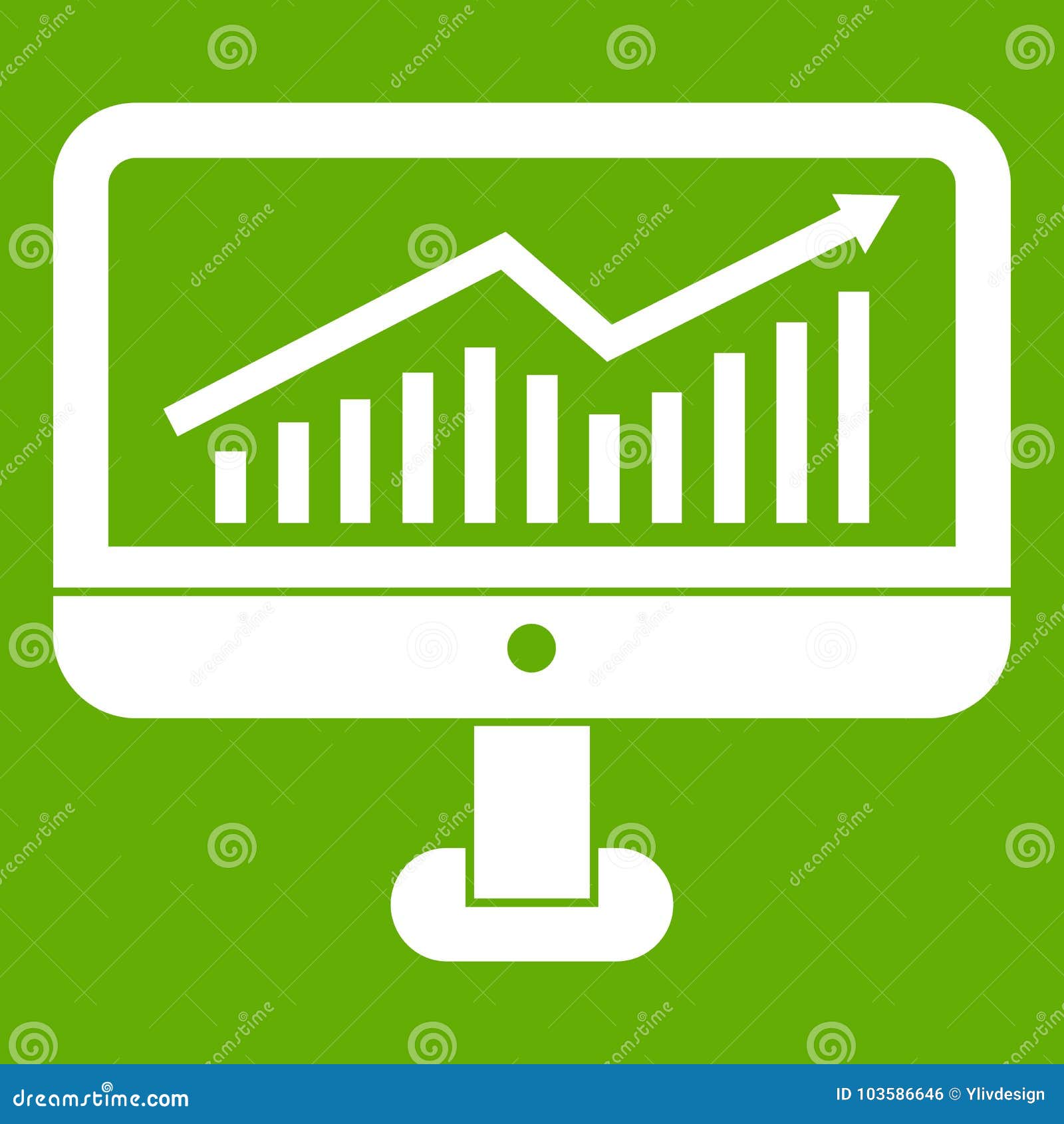 Growth Graph on the Computer Monitor Icon Green Stock Vector ... Growth Graph on the Computer Monitor Icon Green Stock Vector ...