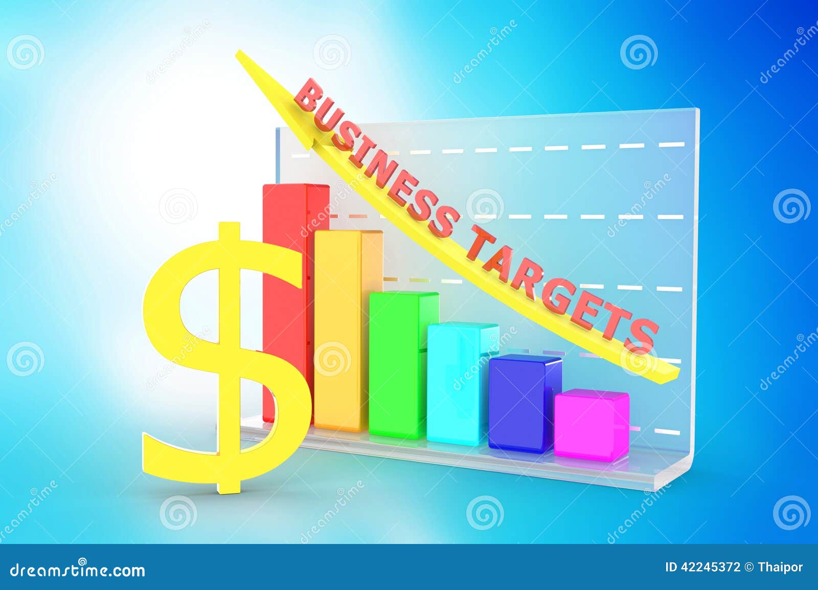 Growth Graph with Dollar Sign Stock Illustration - Illustration of ...