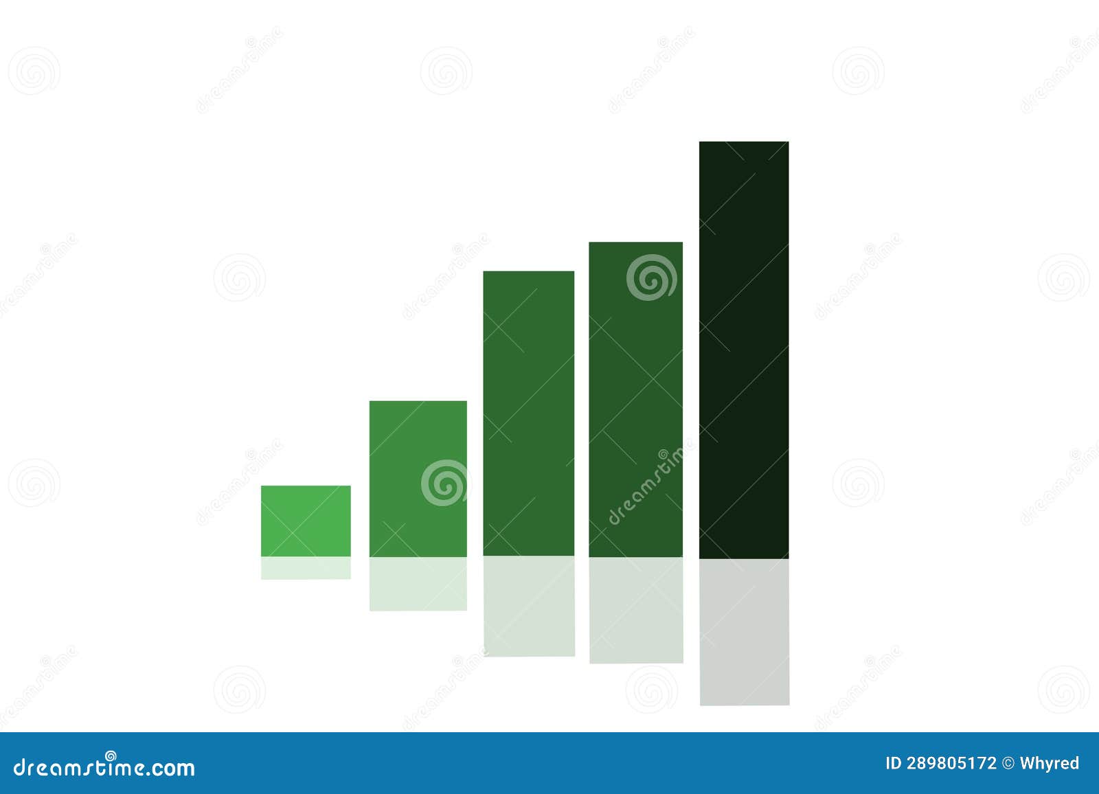 Growth Graph Isolated on White Background with Reflection on the Floor ...