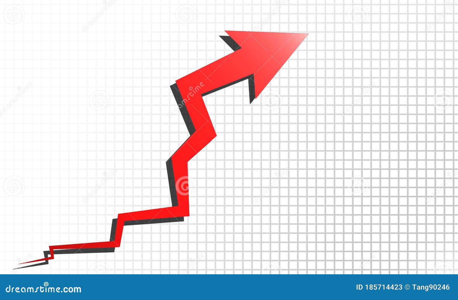 Growth Graph with Red Arrow Stock Illustration - Illustration of ...