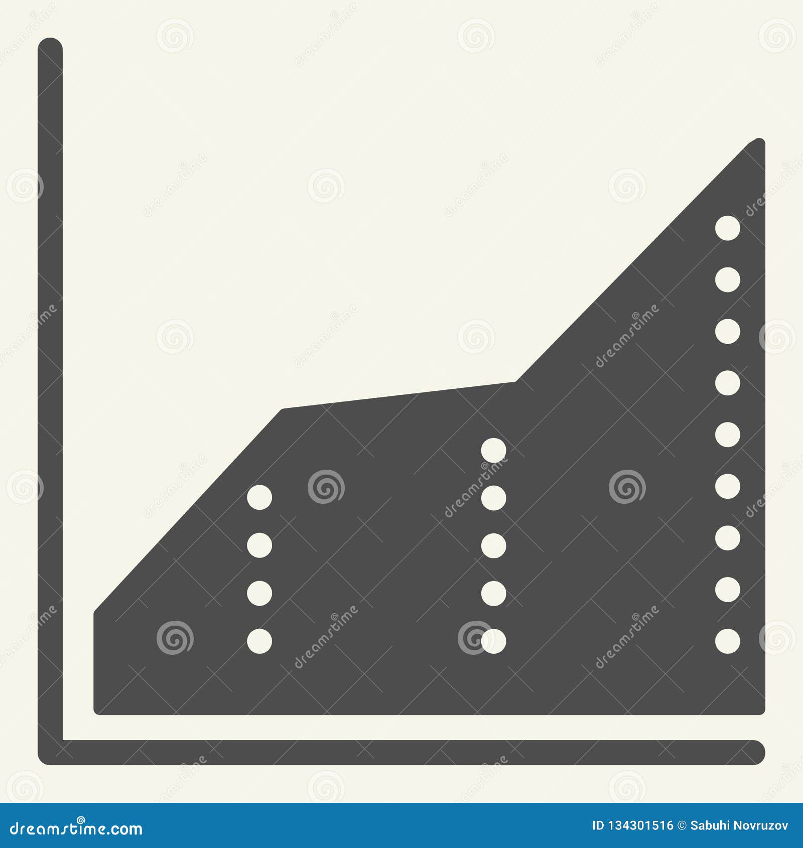 Growth Graph Solid Icon. Chart Vector Illustration Isolated on White ...