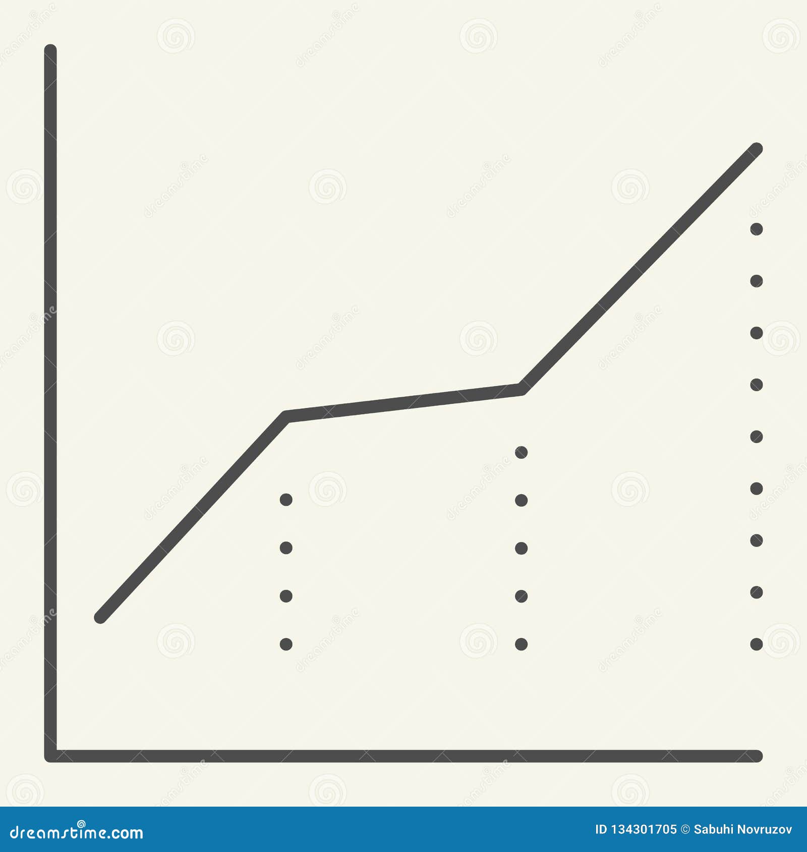 Growth Graph Thin Line Icon. Chart Vector Illustration Isolated On ...
