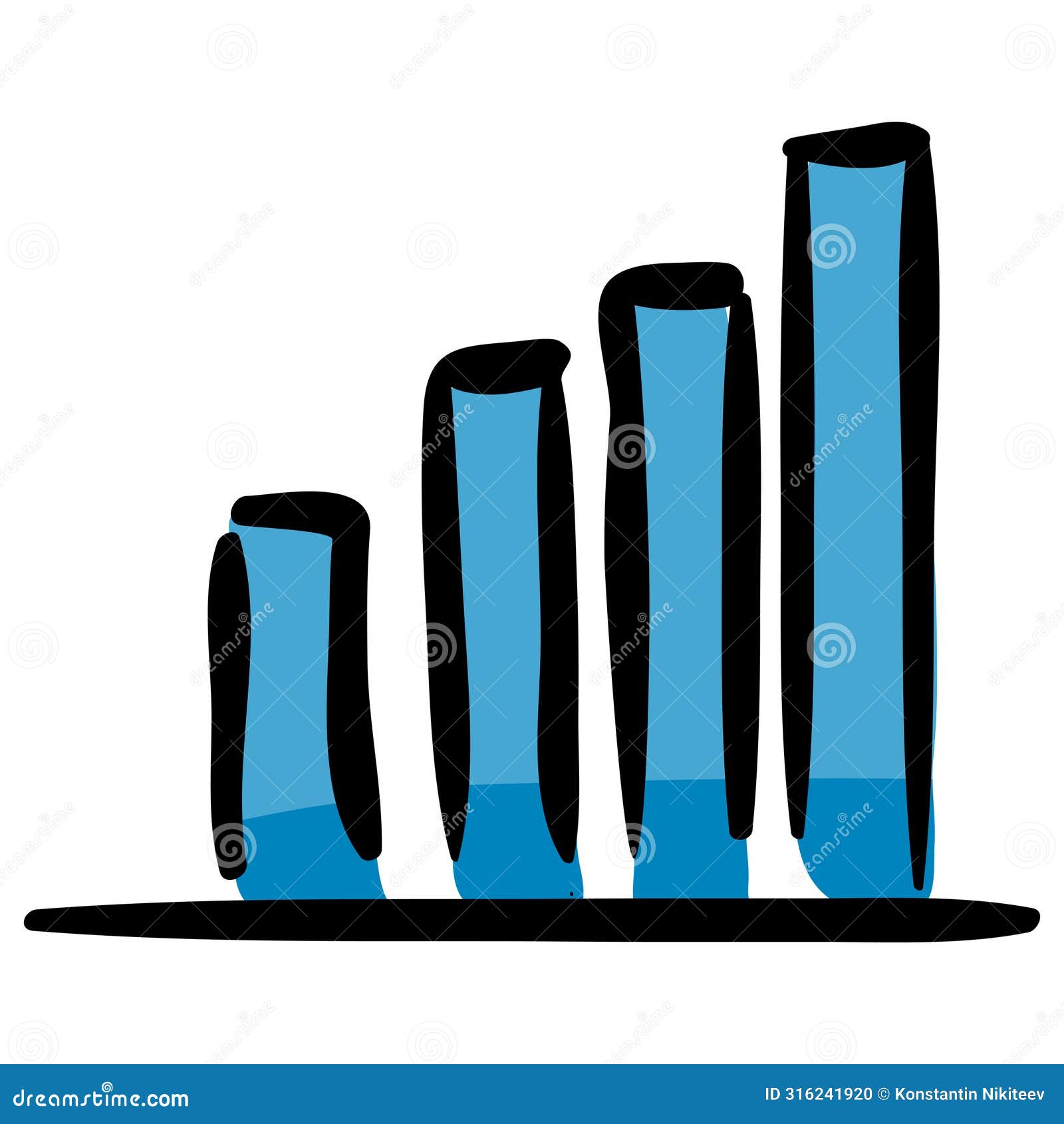 Growth Graphic - Hand Drawn Doodle Icon Stock Vector - Illustration of ...