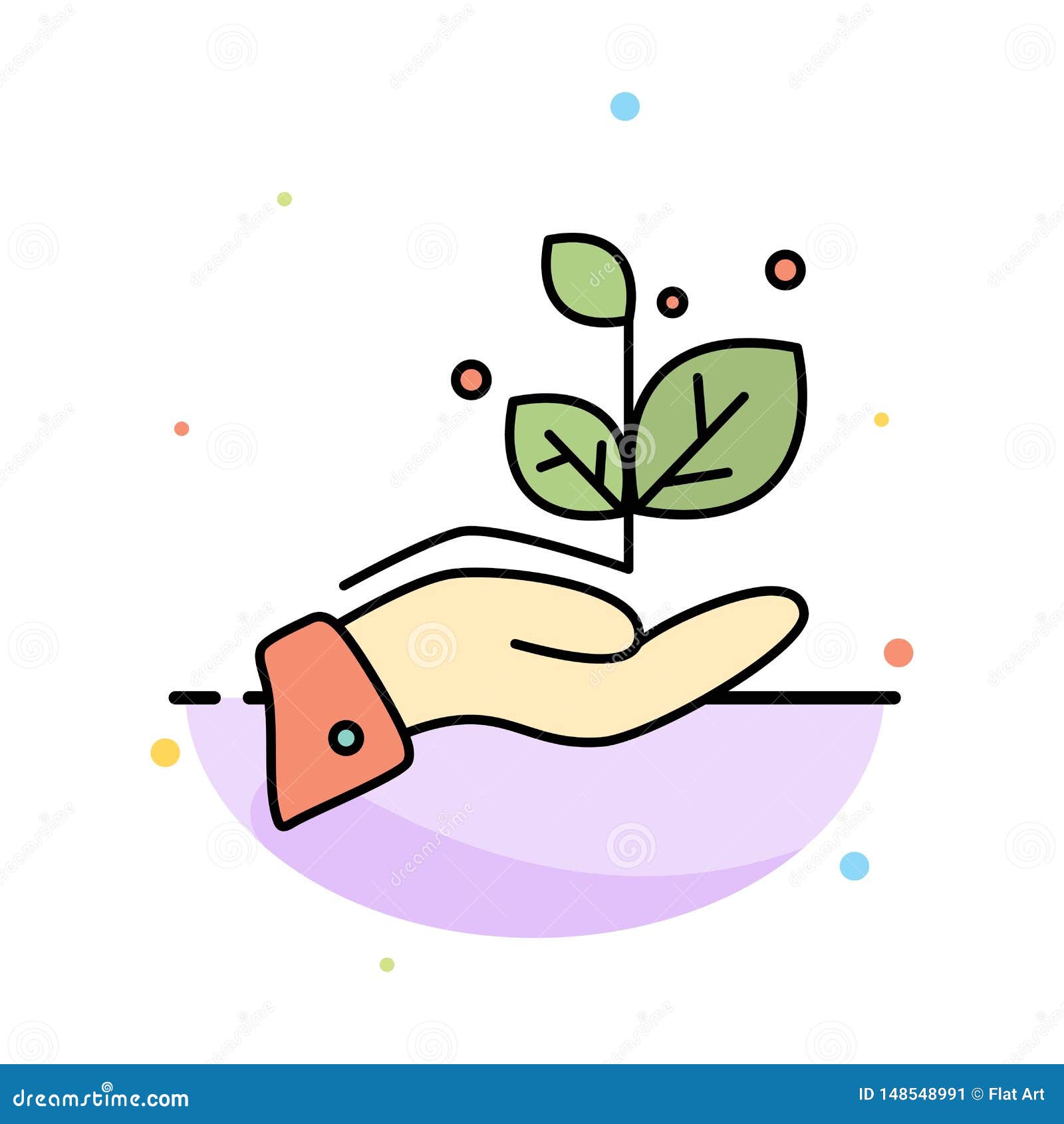 Growth, Grow, Hand, Success Abstract Flat Color Icon Template Stock ...