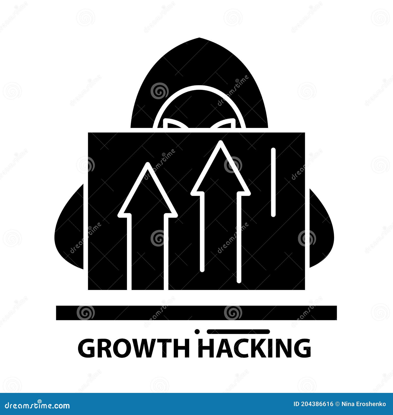 Growth Hacking Icon, Black Vector Sign with Editable Strokes, Concept ...