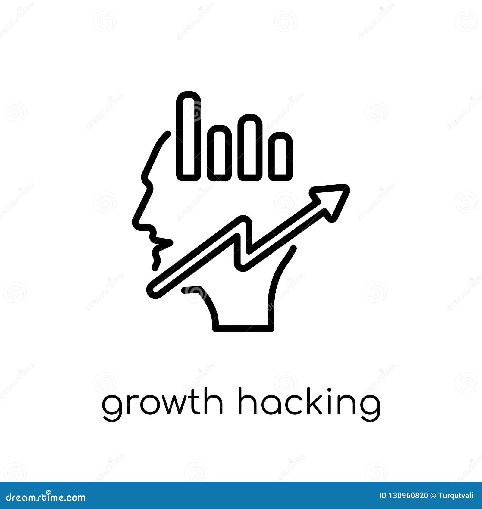 Growth Hacking Icon Trendy Modern Flat Linear Vector Growth Hacking