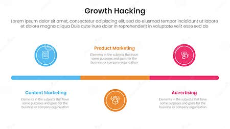 Growth Hacking Infographic 3 Point with Small Circle Timeline ...