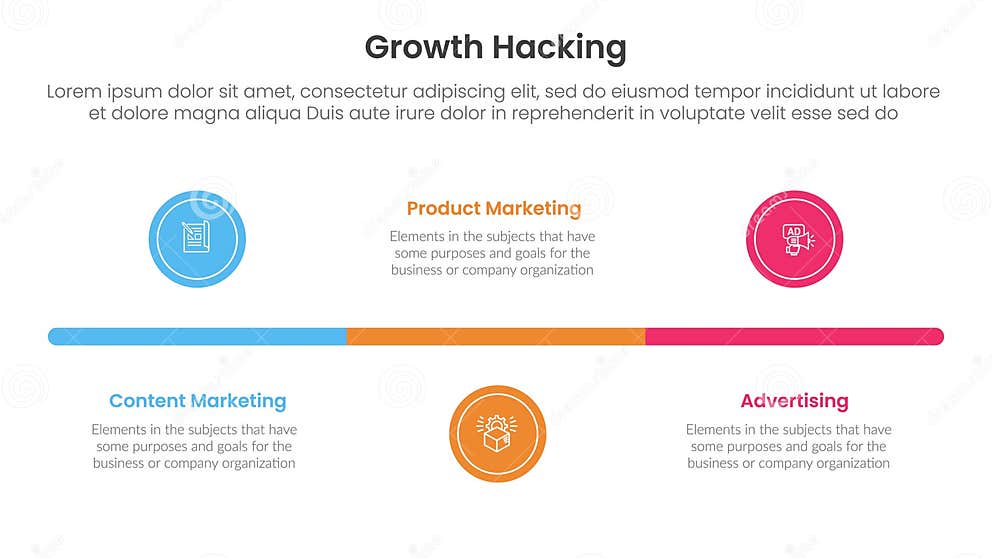 Growth Hacking Infographic 3 Point with Small Circle Timeline ...